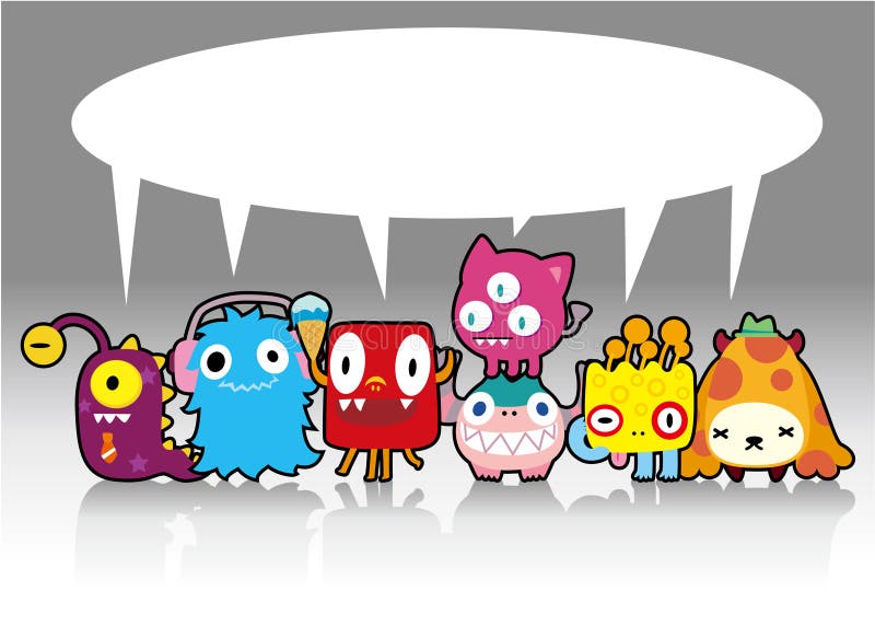 Cartoon monster card stock vector. Illustration of swirl - 18937552