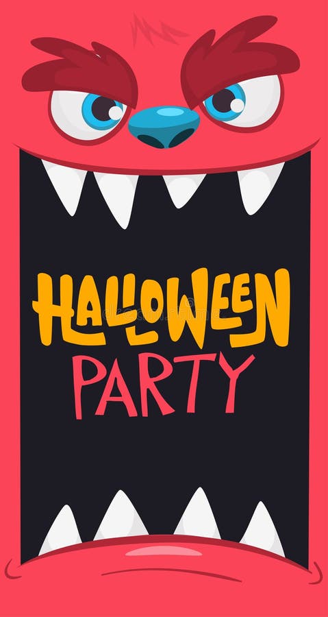 Cartoon Monster Face Avatar. Halloween Vector Illustration. Stock ...