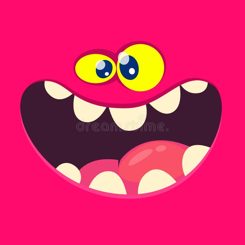 Cartoon Monster Face. Vector Halloween Monster Avatar. Monster ...