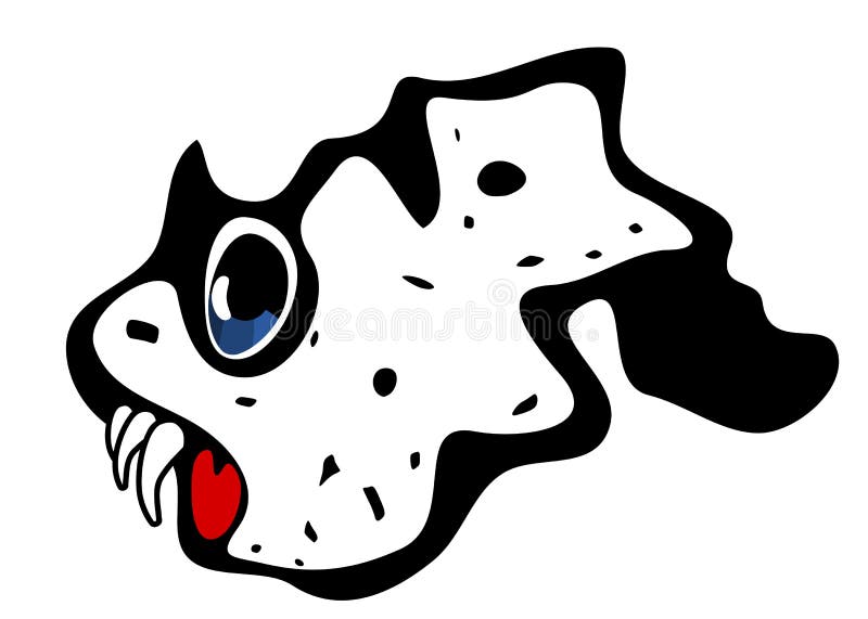 Cartoon Monster Fish Isolated on White Stock Vector - Illustration of ...