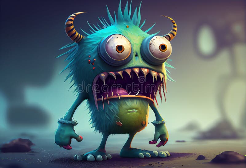 Cartoon Monster . Generate Ai. Stock Image - Image of cute, colourful ...