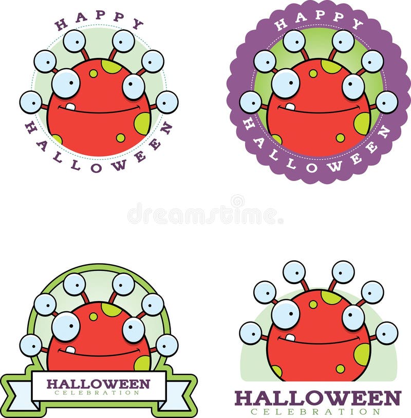 Cartoon Monster Halloween Graphic Stock Vector - Illustration of ...