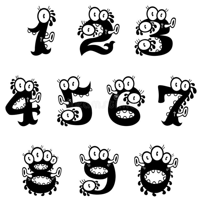 Cartoon Monster Numerals Stock Illustrations – 16 Cartoon Monster ...
