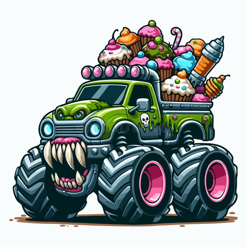 Cartoon monster truck stock vector. Illustration of vector - 311257918