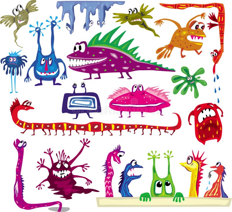 Cartoon monsters stock vector. Illustration of dangerous - 15208782