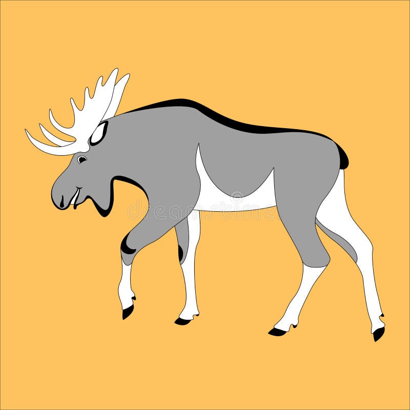 Cartoon Moose ,vector Illustration , Black Silhouette ,profile Stock ...
