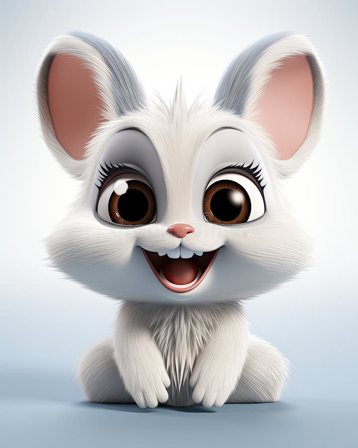 A Cartoon Mouse with Big Eyes and a Smile on Its Face. Generative Ai ...