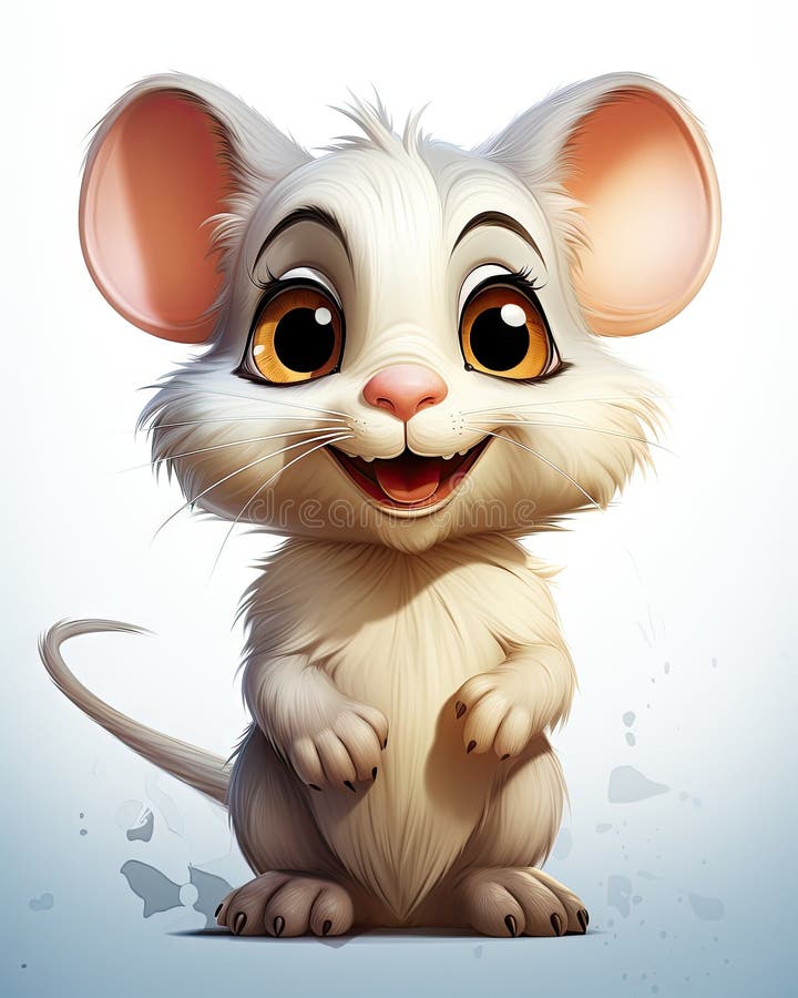 A Cartoon Mouse with Big Eyes and a Smile on Its Face. Generative Ai ...