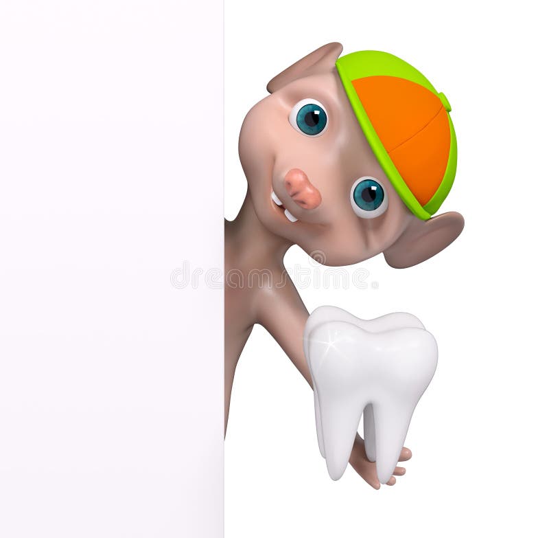 Mouse with a tooth stock illustration. Illustration of small - 13564491