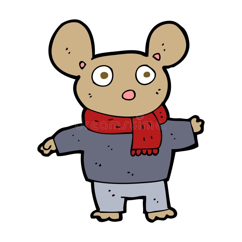 Mouse in clothes stock illustration. Illustration of cheerful - 103636912