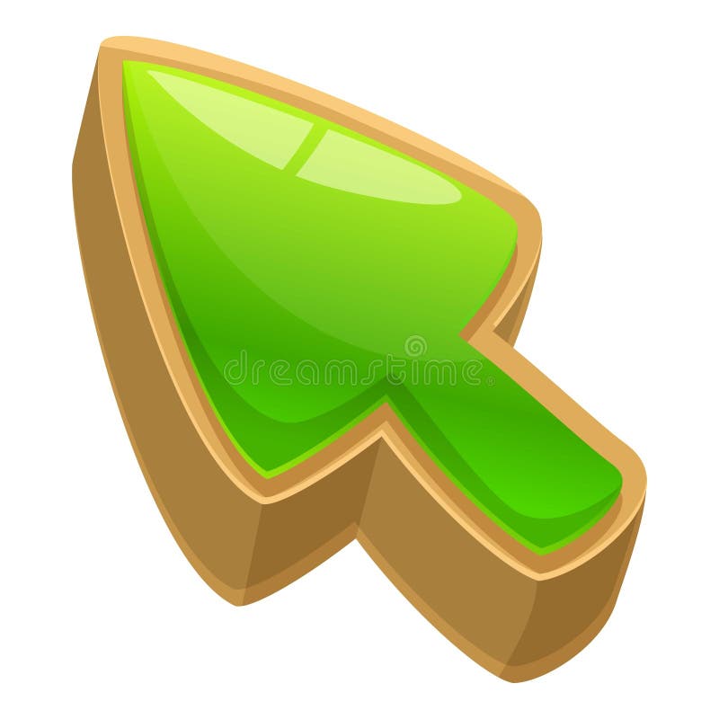 Green Mouse Cursor Pointing at Something on White Background Stock ...