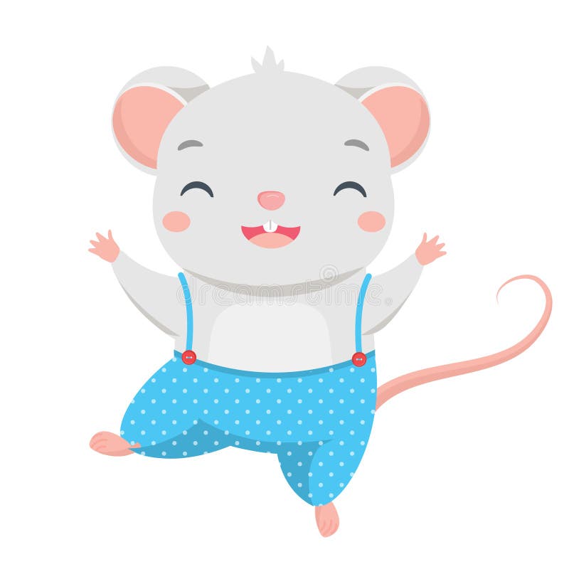 Cartoon Mouse. Cute Rat Character. Vector Clip Art of Rodent Animal ...