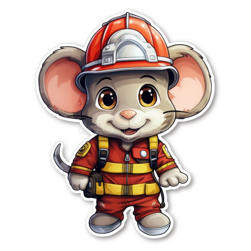 A Cartoon Mouse Wearing a Hard Hat. Stock Illustration - Illustration ...