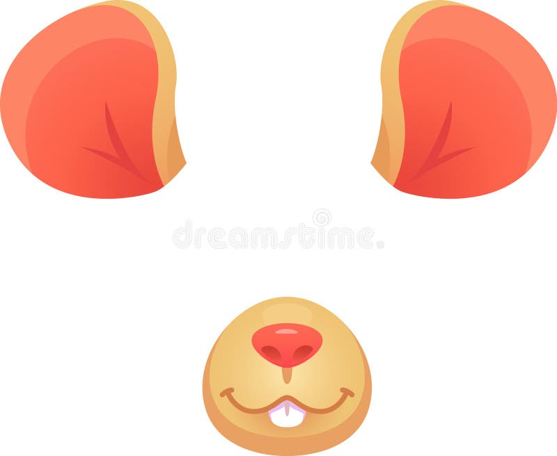 Cartoon Mouse Face Features Big Ears, a Nose, and Visible Teeth ...