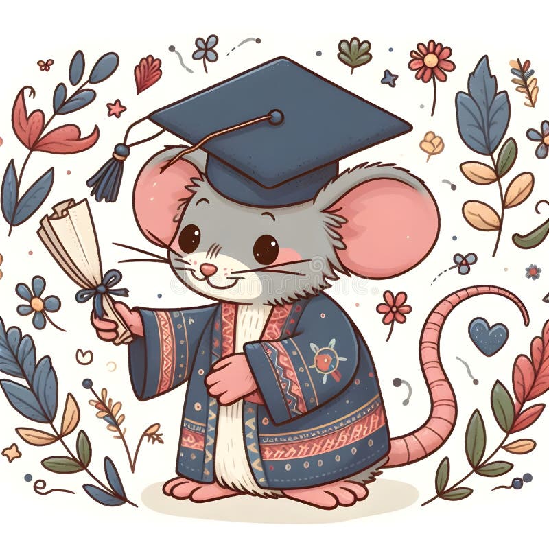 Cartoon mouse graduating stock illustration. Illustration of clipart ...