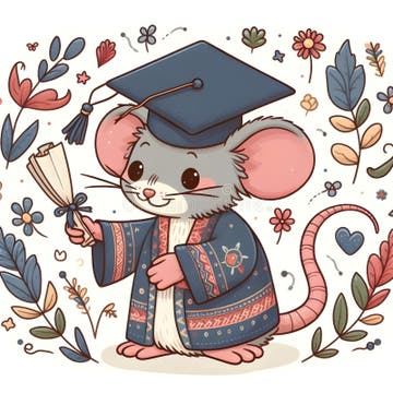Cartoon mouse graduating stock illustration. Illustration of clipart ...