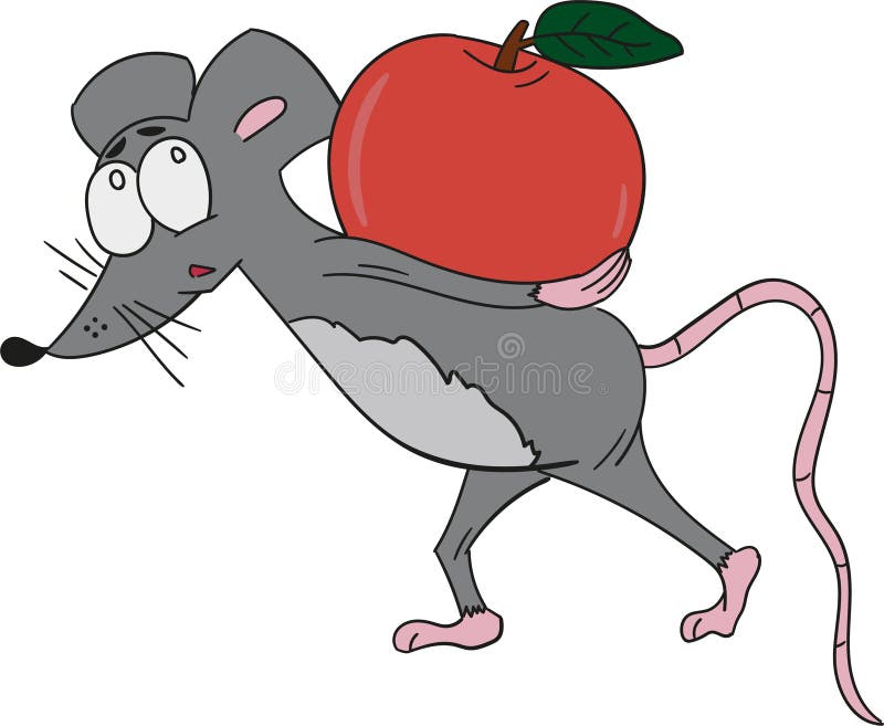 Cartoon Mouse with Guilty Look with Beetroot Stock Vector ...