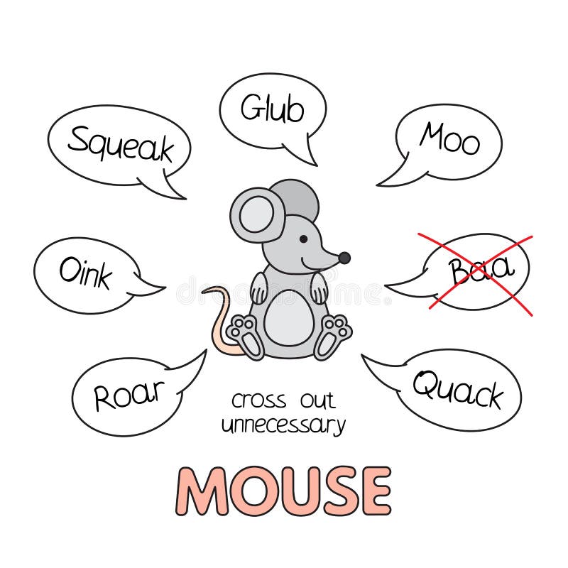 Cartoon Mouse Flashcard for Children Stock Vector - Illustration of ...