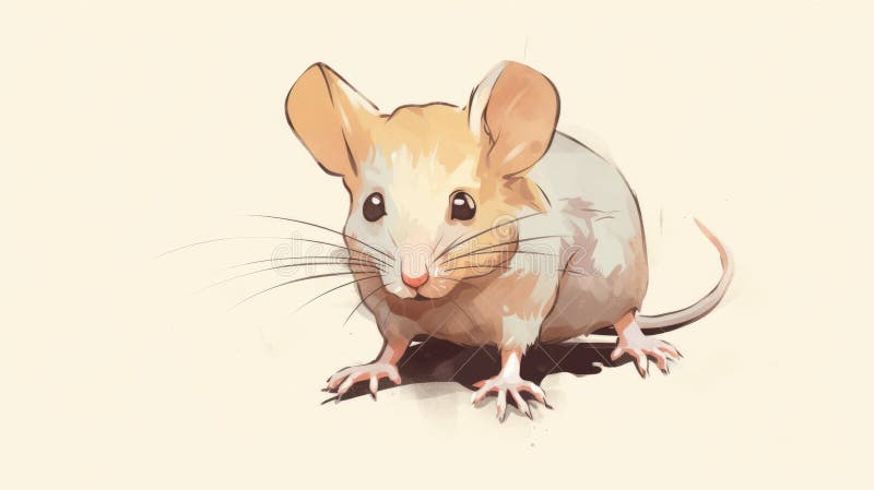 Cute Animal Illustration: Mouse Drawing with Speedpainting and Flat ...