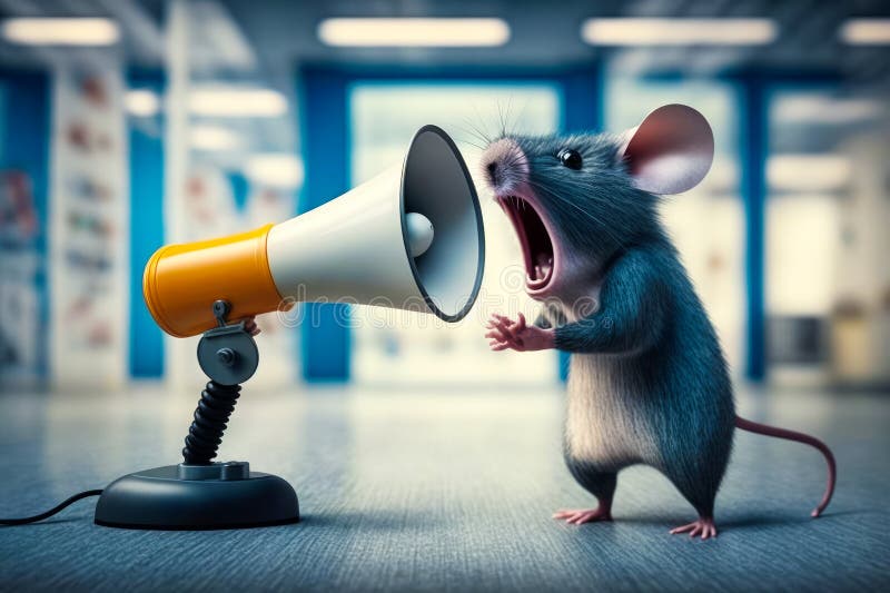 Cartoon Mouse with Megaphone in Its Mouth. Generative AI Stock ...