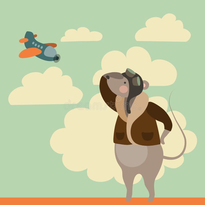 Cartoon Mouse Pilot Uniform Stock Illustrations – 9 Cartoon Mouse Pilot ...