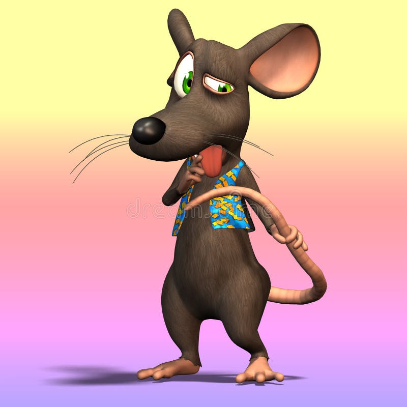 Cartoon Mouse or Rat #05 stock illustration. Illustration of green ...