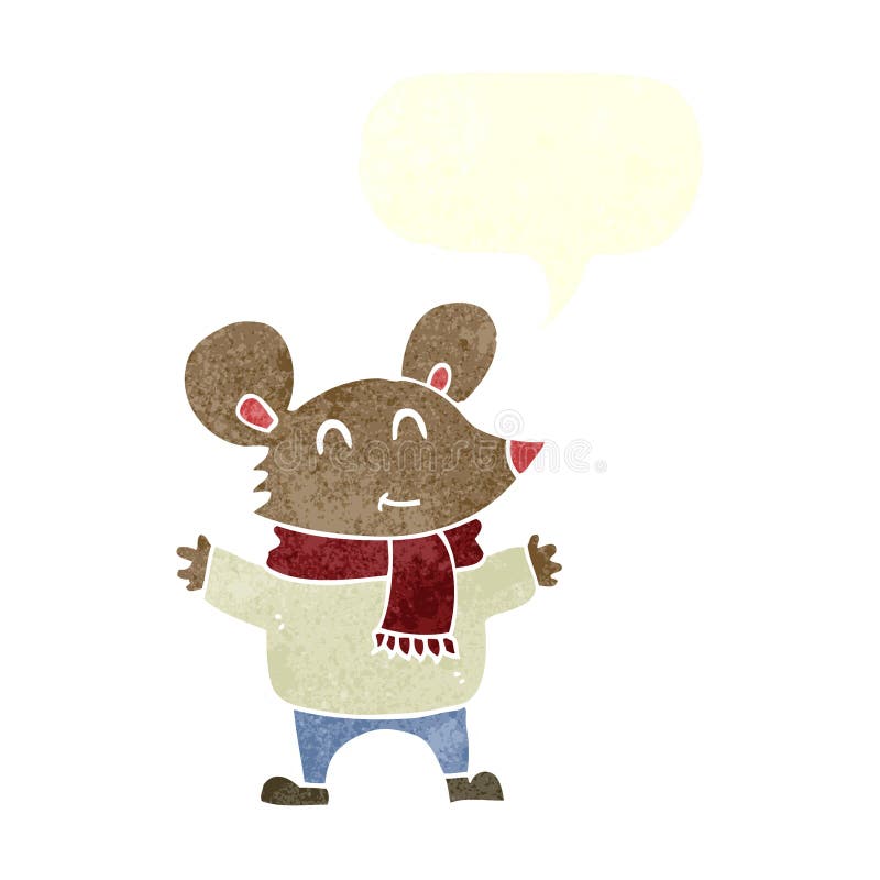 Cartoon Mouse with Speech Bubble Stock Illustration - Illustration of ...