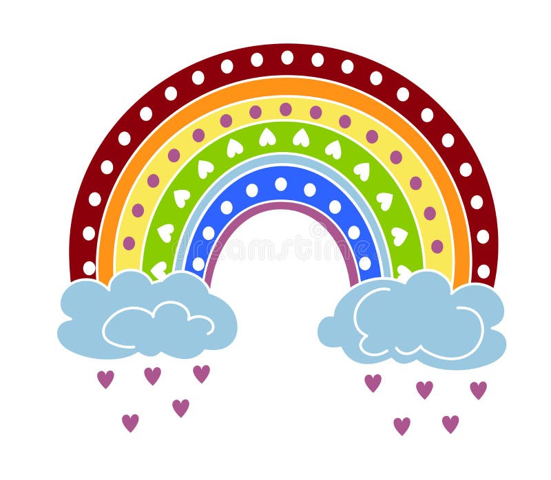 Cartoon Multi-colored Rainbow Stock Vector - Illustration of doodle ...