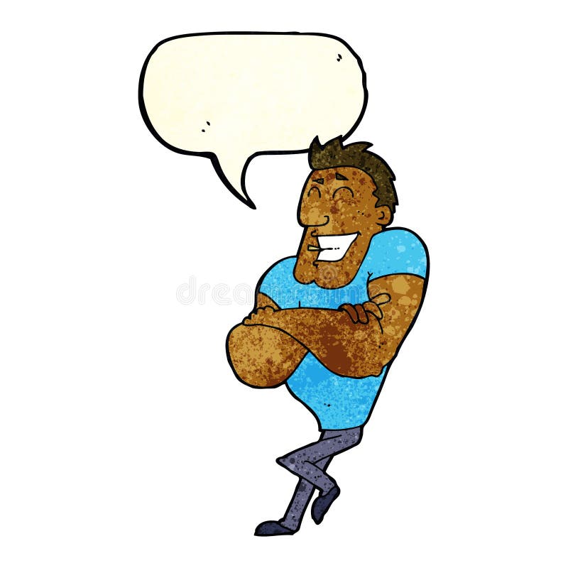 Cartoon Muscle Guy With Speech Bubble Stock Illustration - Illustration ...