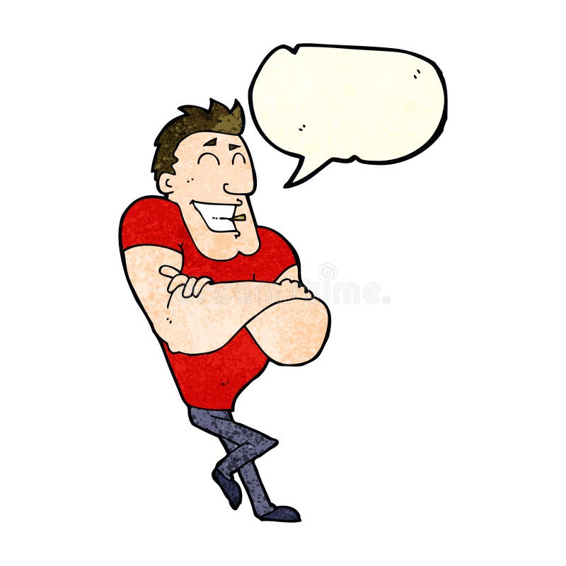 Cartoon Muscle Guy with Speech Bubble Stock Illustration - Illustration ...