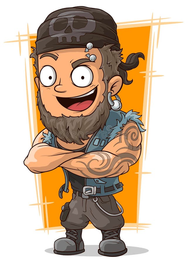 Cartoon Biker with Helmet Character Vector Set Stock Vector ...