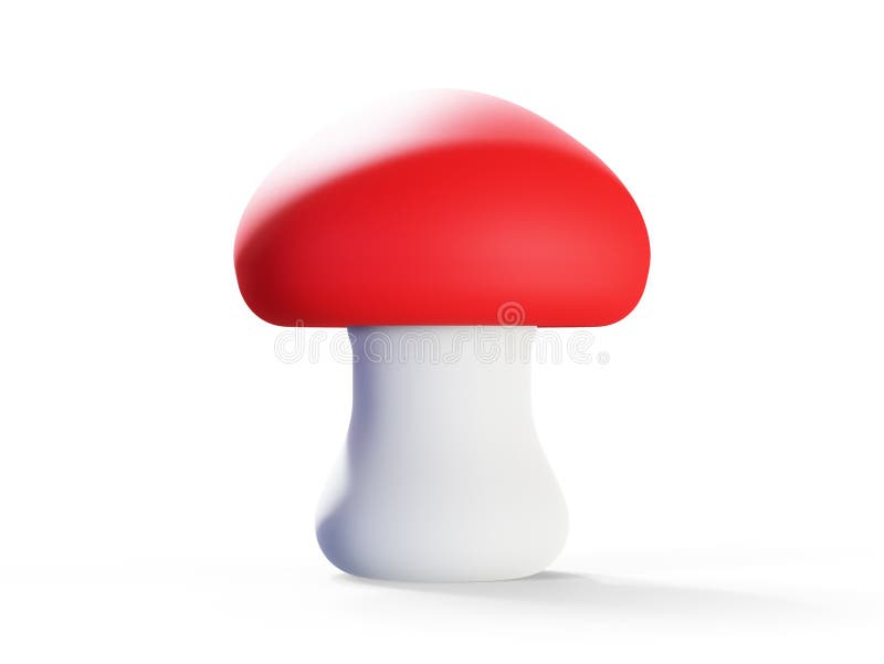 Cartoon Mushroom Red White Amanita. 3d Render Stock Illustration ...