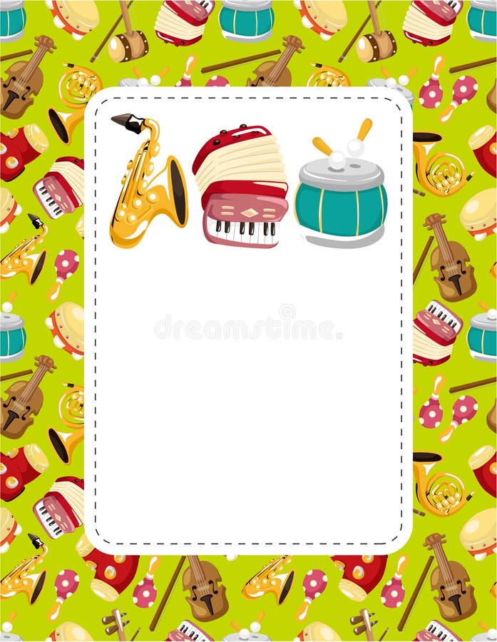 Cartoon Musical Instrument Seamless Pattern Stock Vector - Illustration ...