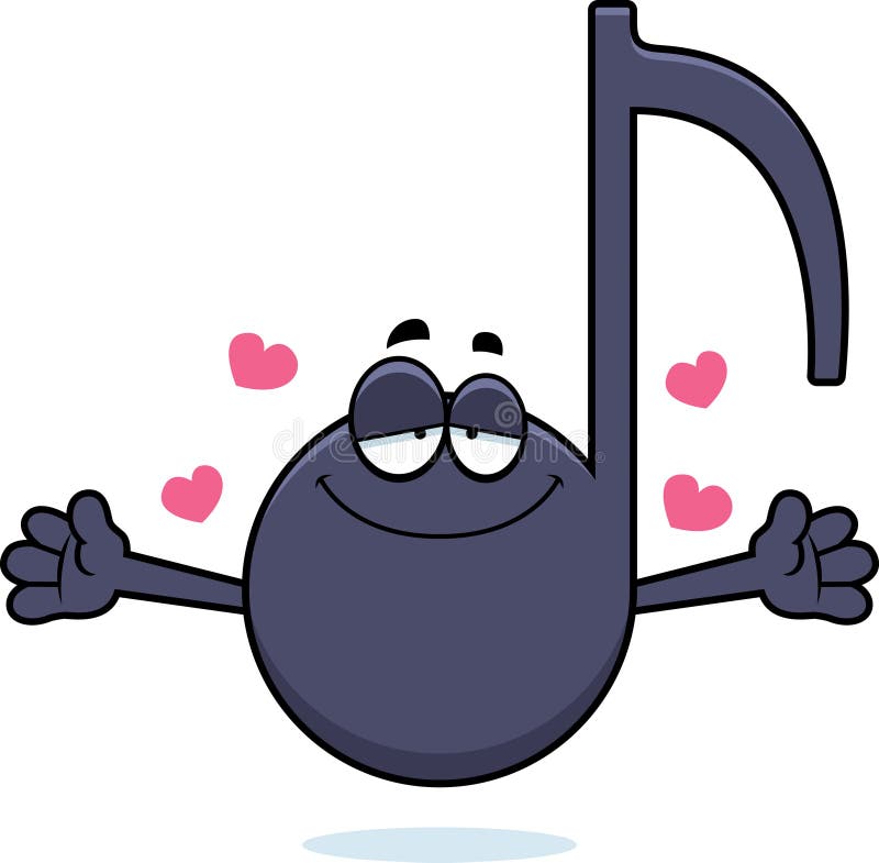 Cartoon Musical Note Hug stock vector. Illustration of hearts - 47755210