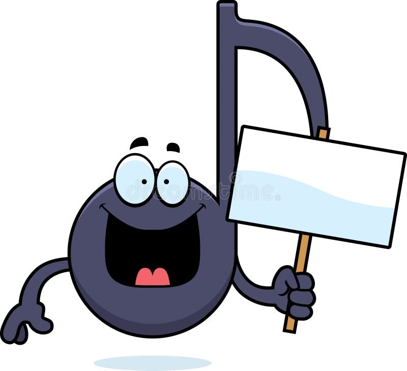 Cartoon Musical Note Waving Stock Vector - Illustration of note ...
