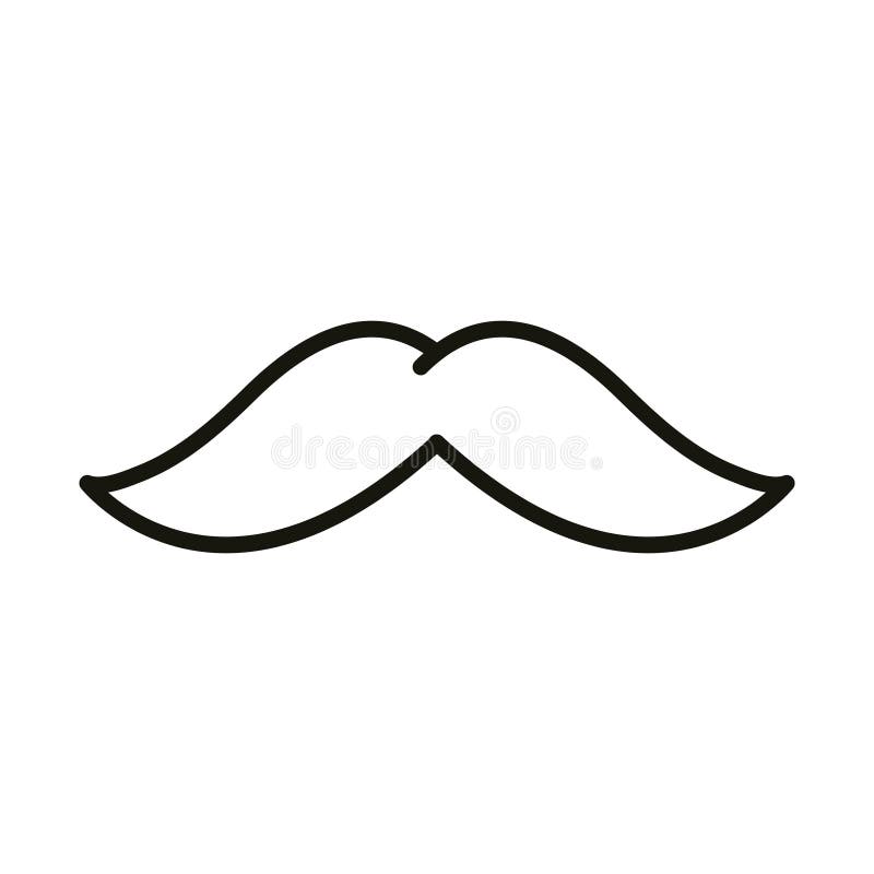 Cartoon Mustache Hipster Style, Line and Fill Stock Vector ...
