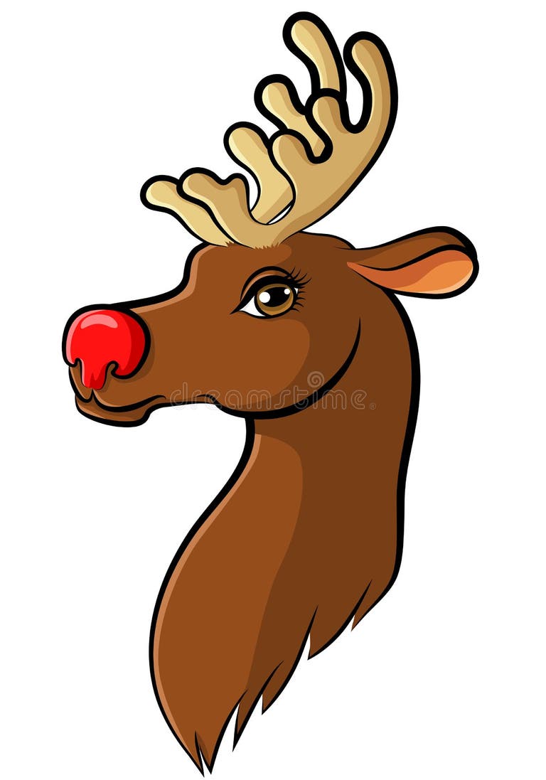 Cartoon Reindeer Head Profile Stock Illustrations – 211 Cartoon ...