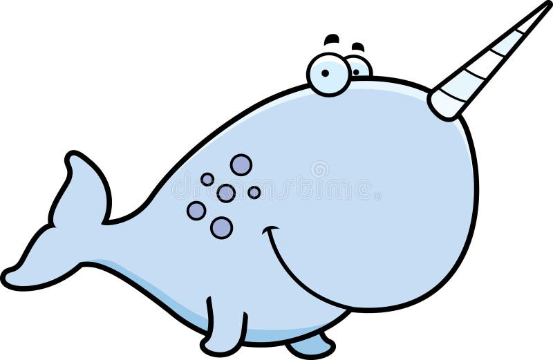 Cartoon Narwhal Smiling stock vector. Illustration of whale - 47413022