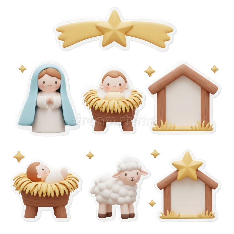 Nativity Manger Design Elements Stock Illustrations – 58 Nativity ...