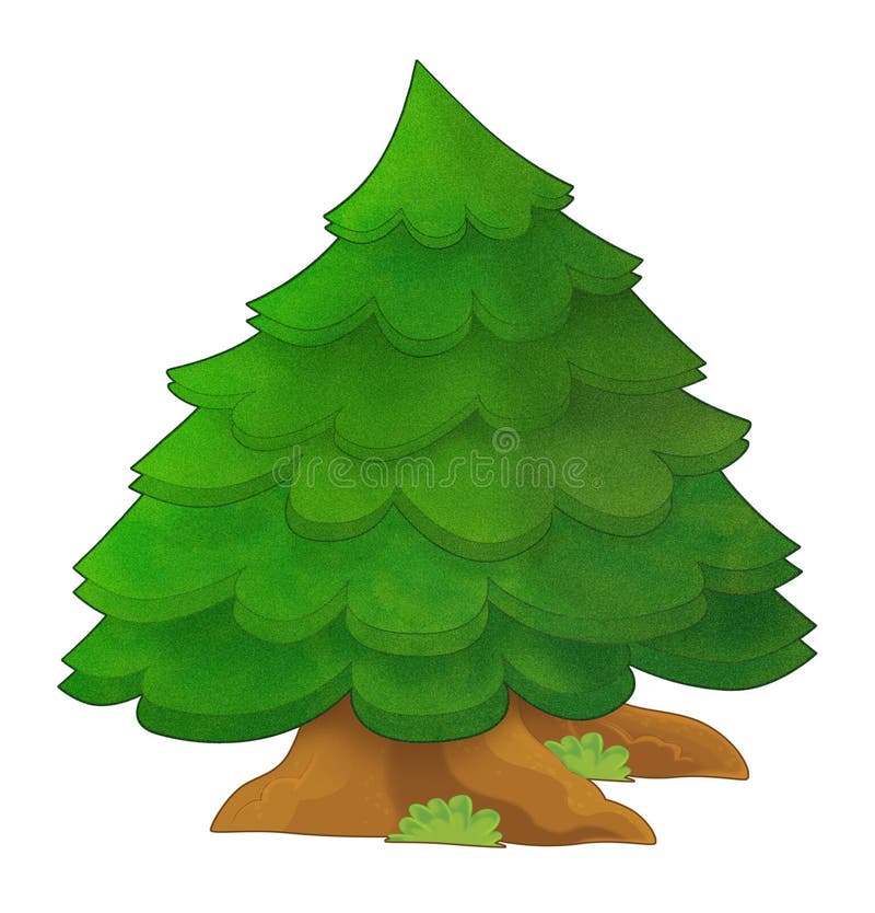 Cartoon Nature Element Tree Isolated Illustration for Children Stock ...