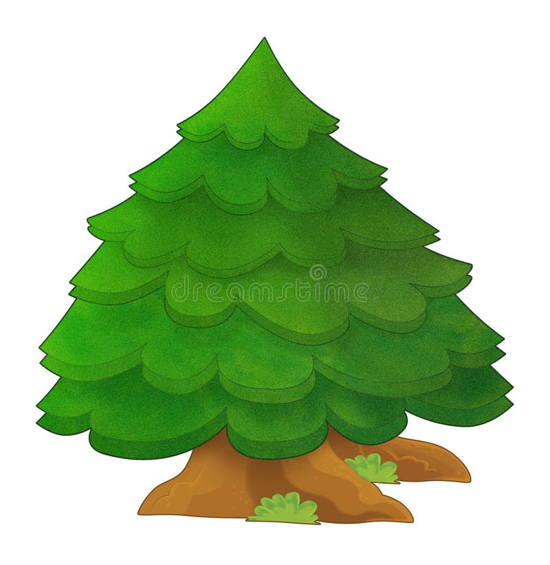 Cartoon Nature Element Tree Isolated Illustration for Children Stock ...