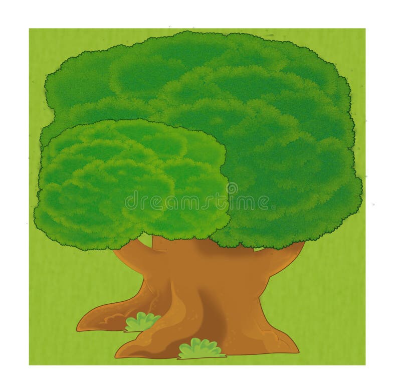 Cartoon Nature Element Tree Isolated Illustration for Children Stock ...