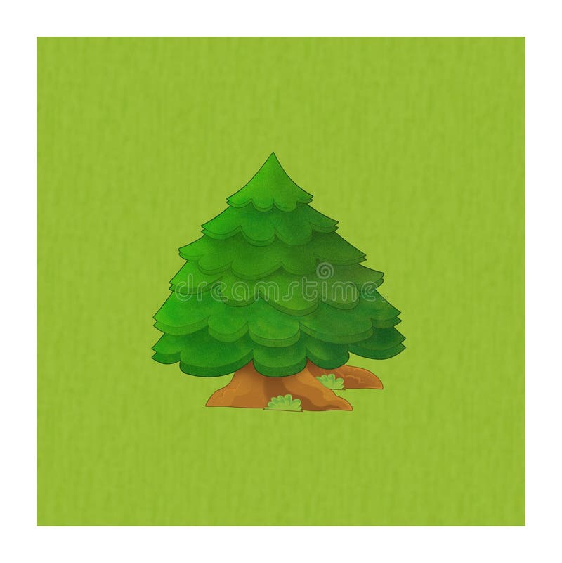 Cartoon Nature Element Tree Isolated Illustration for Children Stock ...