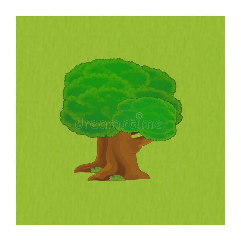Cartoon Nature Element Tree Isolated Illustration for Children Stock ...