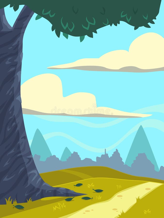 Cartoon nature landscape stock illustration. Illustration of cartoon ...