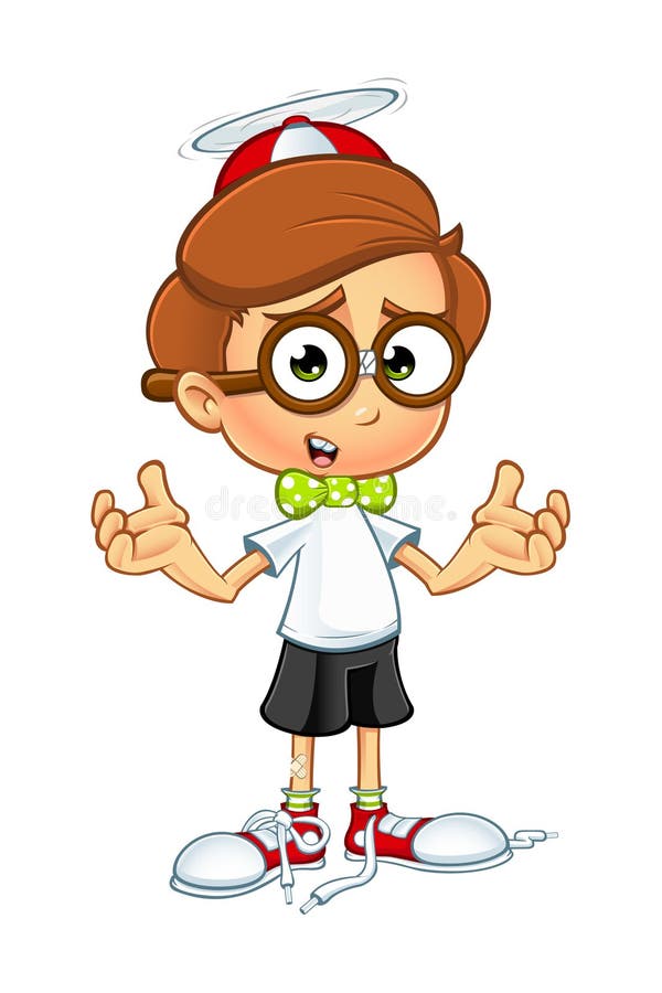 Cartoon Nerd Boy Character stock vector. Illustration of young - 44519880