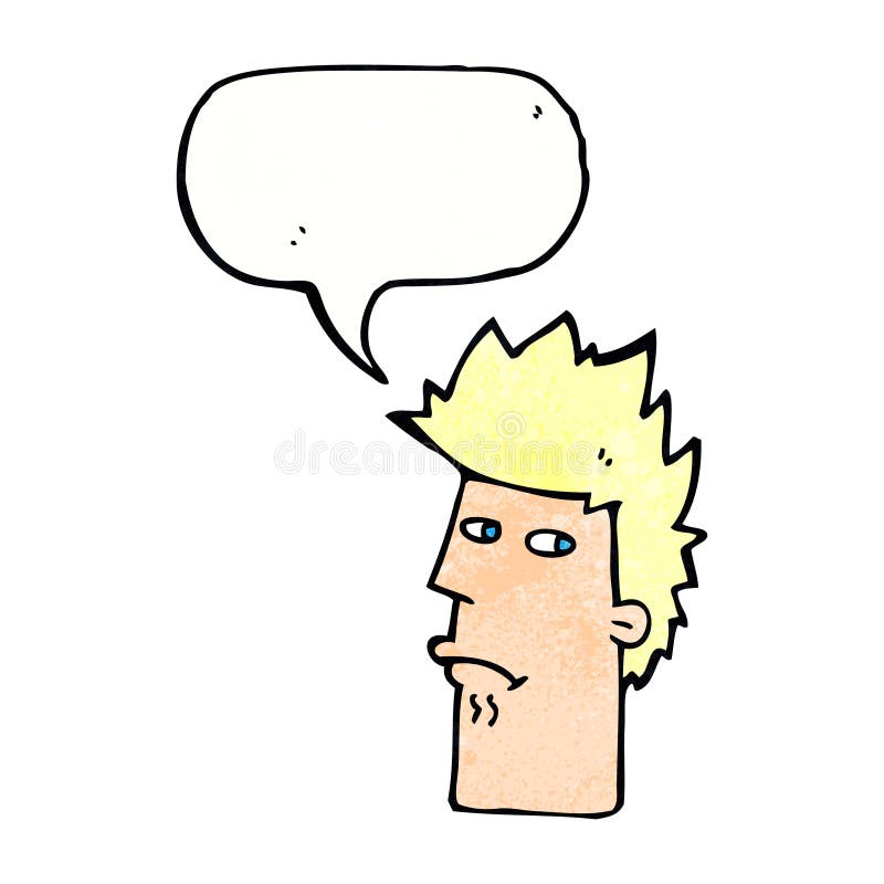 Cartoon Nervous Expression with Speech Bubble Stock Illustration ...