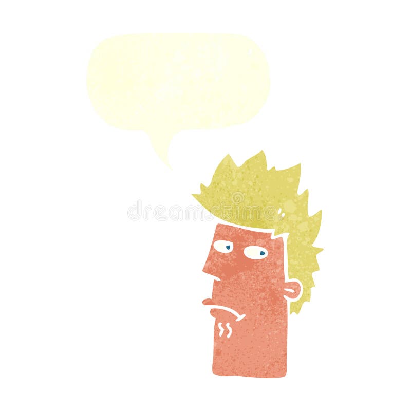 Cartoon Nervous Expression with Speech Bubble Stock Illustration ...