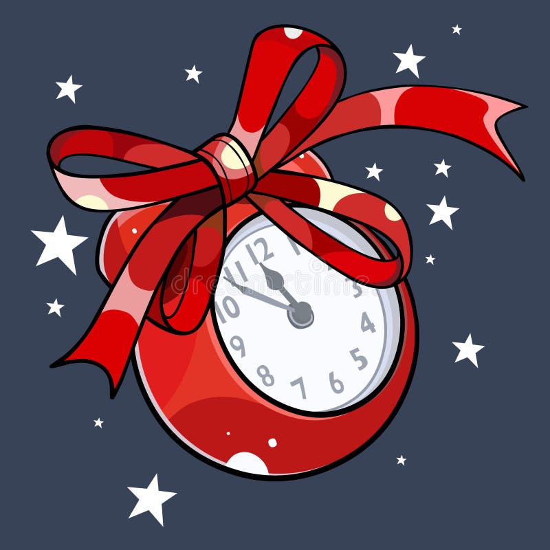 New Years Clock Red Background Stock Illustrations – 229 New Years ...