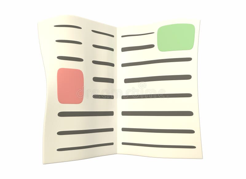 Cartoon Newspaper Isolated in the Background 3d-rendering Stock ...